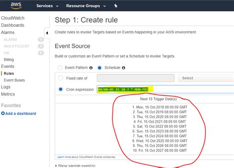 Aws Lambda Cron Expression For 5 Minutes Before Each Hour Stack Overflow