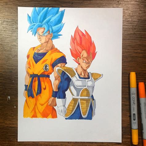 Goku And Vegeta Drawing By Taviousart On Deviantart