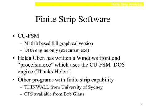 Ppt Finite Strip Analysis And The Beginnings Of The Direct Strength Method Powerpoint