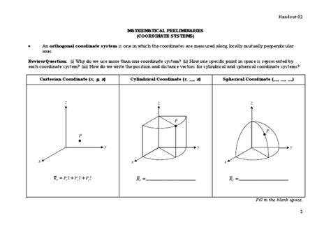 02 Mathematical Preliminaries Coordinate Systems Pdf