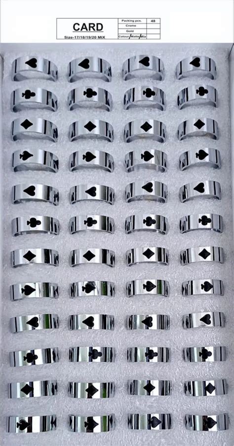 Silver Men Card Alloy Ring At Rs 6piece In Rajkot Id 2854847571273