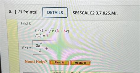 Solved Find F F X F X X 3 5x F 1 723n2 Chegg Com