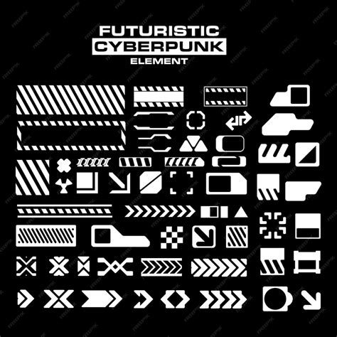 Premium Vector Futuristic Streetwear Cyberpunk Interface Element Technology Graphic Vector
