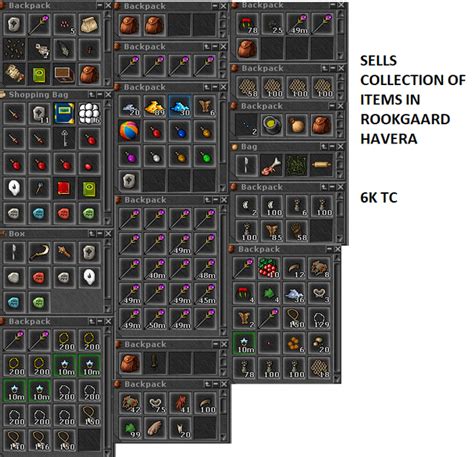 Sells Collection Of Items In Rookgaard Havera 6k Tc R Rookgaard