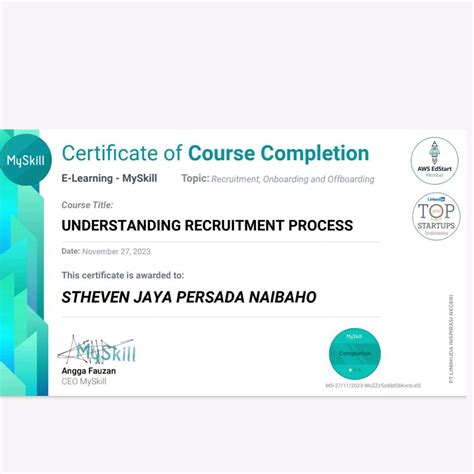 Stheven Jaya Persada Naibaho Spd On Linkedin Certificate Of Course Completion