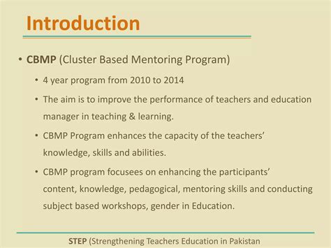 Cbmp Cluster Based Mentoring Program Ppt