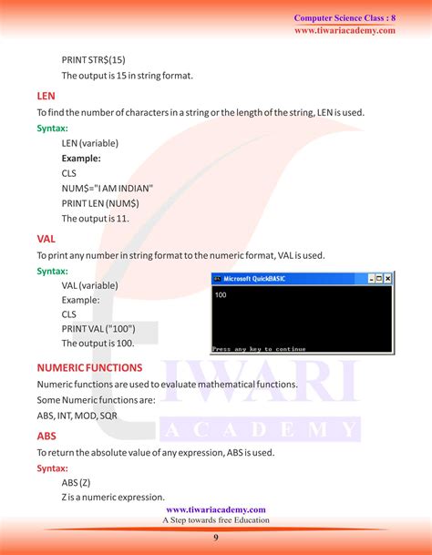 Class 8 Computer Science Chapter 8 Qbasic