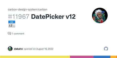 DatePicker V Issue Carbon Design System Carbon GitHub