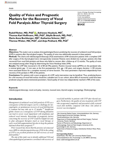 Copy Of Copy Of Copy Of Quality Of Voice And Prognostic Markers For The