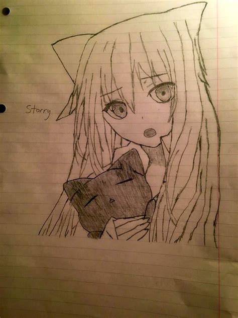 Neko Girl Drawing Anime Amino