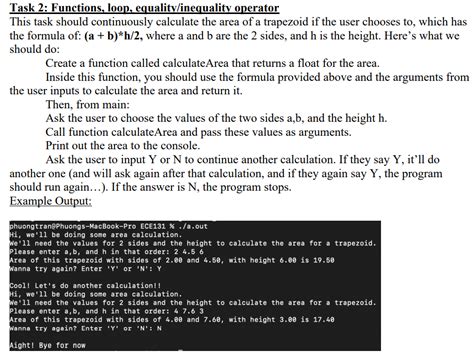 Solved Task 2 Functions Loop Equalityinequality Operator