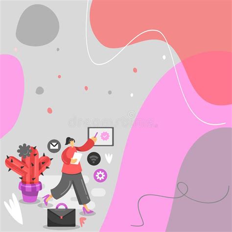 Businesswoman Drawing Pointing Verification Symbol On Screen Woman