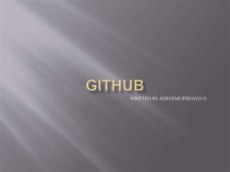 Github Ppt