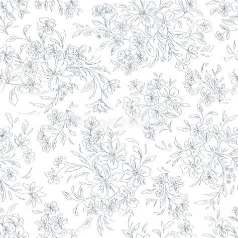 Seamless Abstract Floral Background Pencil Sketch Monochrome Stock Vector Illustration Of
