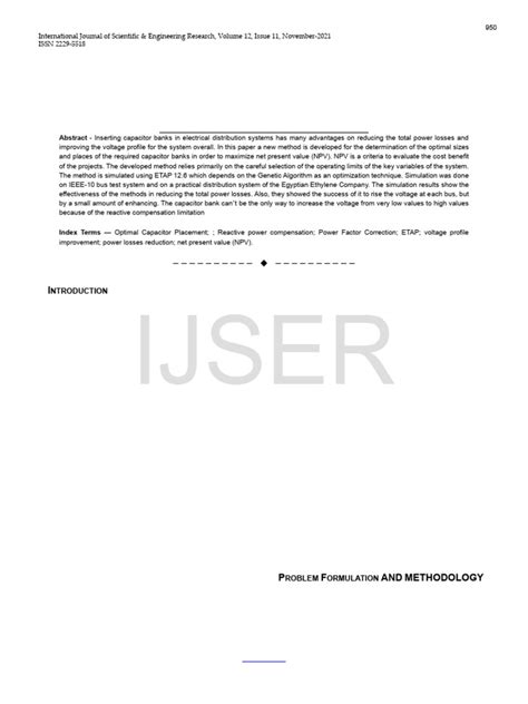 Optimal Capacitor Placement In Radial Distribution Networks Pdf Net