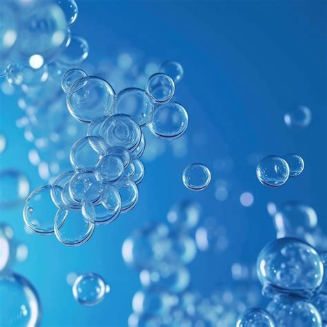 Premium Photo Floating Soap Bubbles On Blue Background