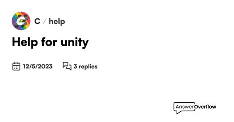 Help For Unity C