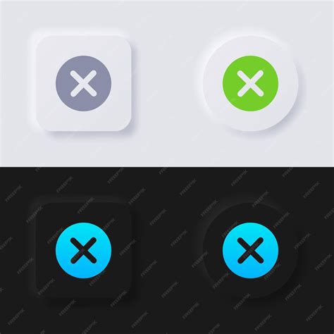 Premium Vector Cross Icon Set Multicolor Neumorphism Button Soft Ui
