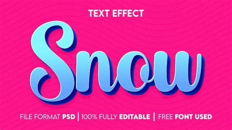 Premium Psd Snow Text Effect