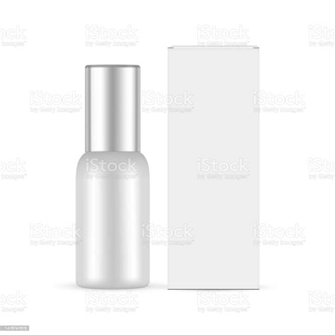 피부 관리 액체를 위한 금속 모자를 가진 화장용 병 상자 정면도 개체 그룹에 대한 스톡 벡터 아트 및 기타 이미지 개체 그룹