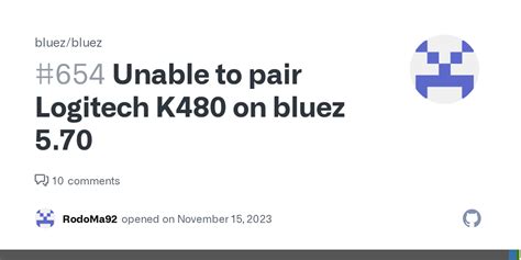 Unable To Pair Logitech K480 On Bluez 570 · Issue 654 · Bluezbluez