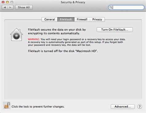 how to enable filevault 2 on mac os x 10 7 and 10 8 university it