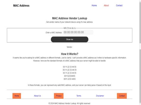 MAC Address Vendor Lookup By AmeerHamza Codester