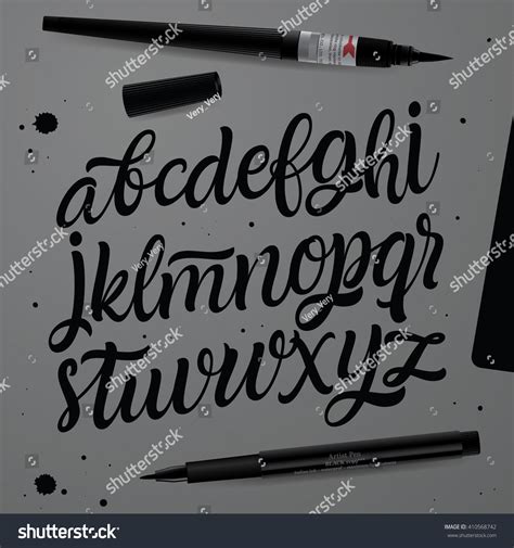 Hand Drawn Free Style Script Font Stock Vector Royalty Free 410568742