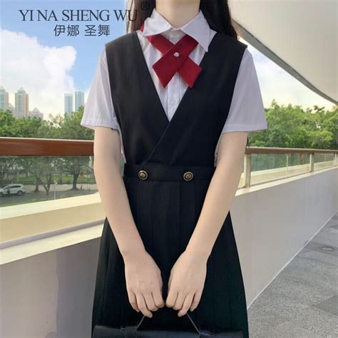 Women Japanese Short Sleeve Jk Dress Girls Strap D Grandado