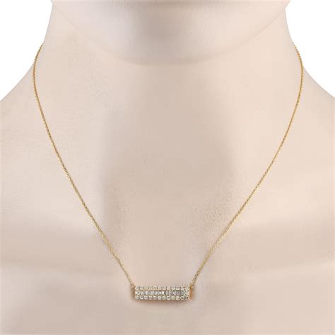 Lb Exclusive 14k Yellow Gold 080ct Diamond Bar Necklace Pn14454 For