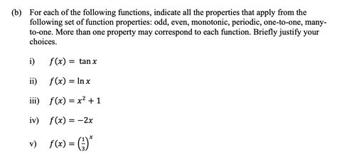 Solved B For Each Of The Following Functions Indicate All Chegg Com