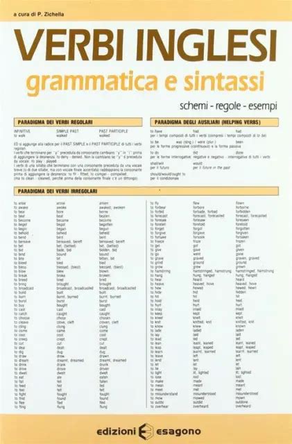 English Verbs Grammar And Syntax Schemes Rules Examples Zichella P