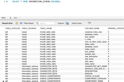 Mysql のカラムの一覧を取得する Mysql の基礎 Mysql 入門
