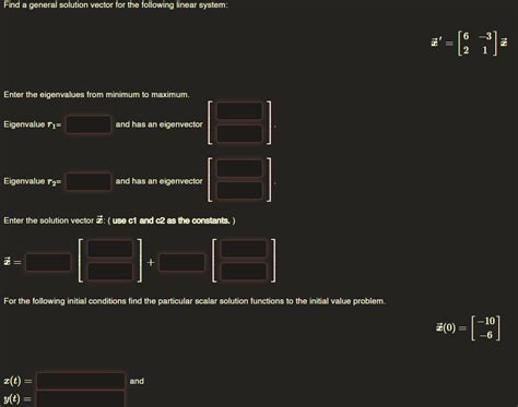 Solved X 6231 X Enter The Eigenvalues From Minimum To Chegg Com