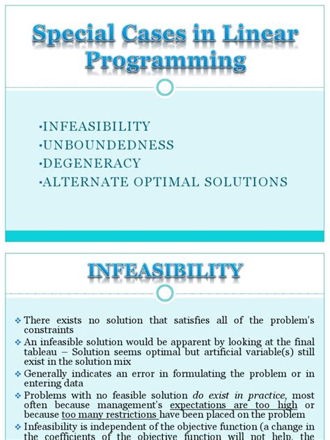 Special Cases In Linear Programming Pdf Loss Function Linear Programming