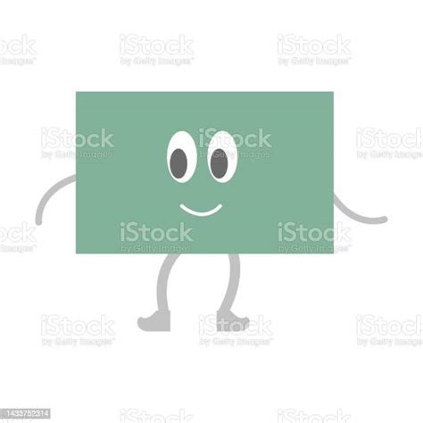 아이들이 유치원 유치원 및 몬테소리 어린이를위한 웃는 얼굴 캐릭터 일러스트레이션으로 기본 수학 교육을 배울 수있는 직사각형 만화