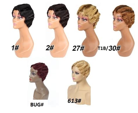 Finger Wave Pixie Wig Ombre Color 100 Human Hair Wigs Human Hair Wig And Human Hair Price