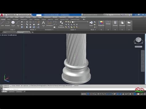 فیلم آموزشی اتوکد 3d، پیچ در اتوکد، نحوه کشیدن پیچ، تک رزوه 40×50