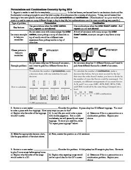 Permutations And Combinations Geometry Spring 2014 Editable By Peter Jonnard