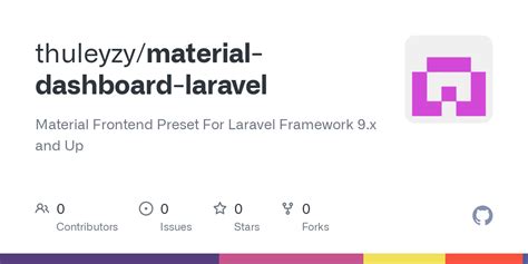 Github Thuleyzymaterial Dashboard Laravel Material Frontend Preset