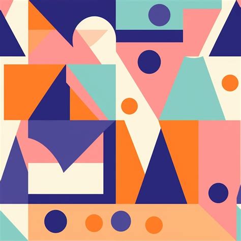 Premium Ai Image A Close Up Of A Colorful Geometric Design With A Lot Of Shapes Generative Ai