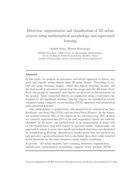 pdf detection segmentation and classification of 3d urban objects