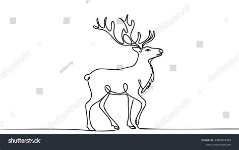 Deer Line Art Icon Deer Continuous Stock Vector Royalty Free 2402933395 Shutterstock