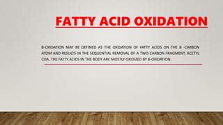 Beta Oxidation Ppt