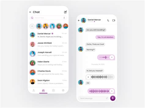 Chat Mobile App UI UX Design Behance