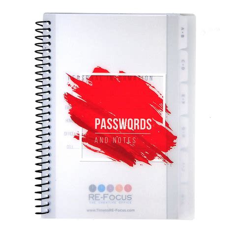 Re Focus The Creative Office Smallmini Password Book Alphabetical
