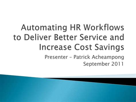 Automating Hr Workflows Ppt