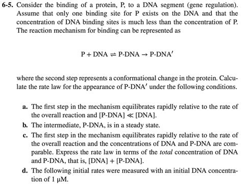 Consider The Binding Of A Protein P To A DNA Chegg