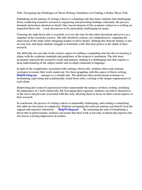 Guidelines In Writing Thesis Title Pdf Thesis Doctor Of Philosophy