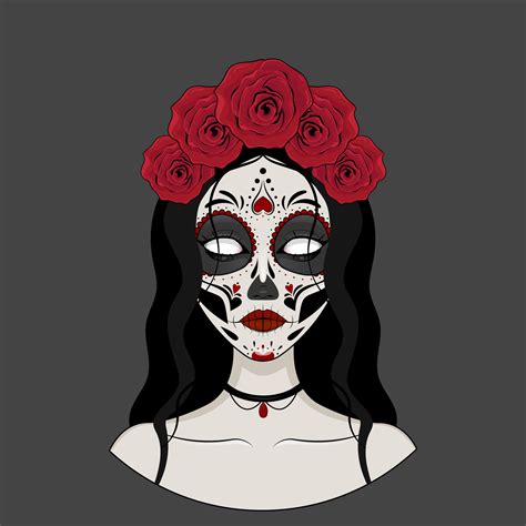 Sugar Skull Girl 29945388 Vector Art At Vecteezy